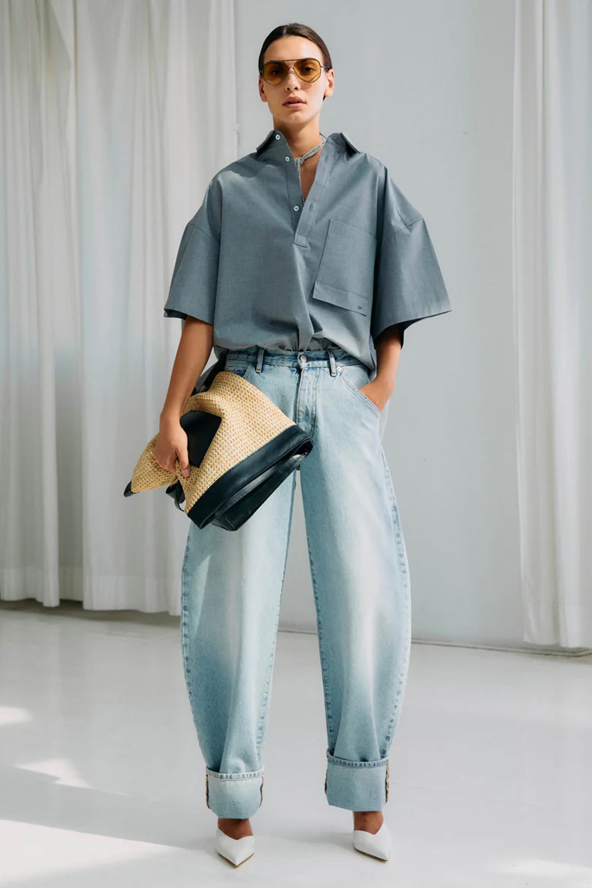 DARKPARK Khris Barrel Leg Denim in Lil Light | The New Trend