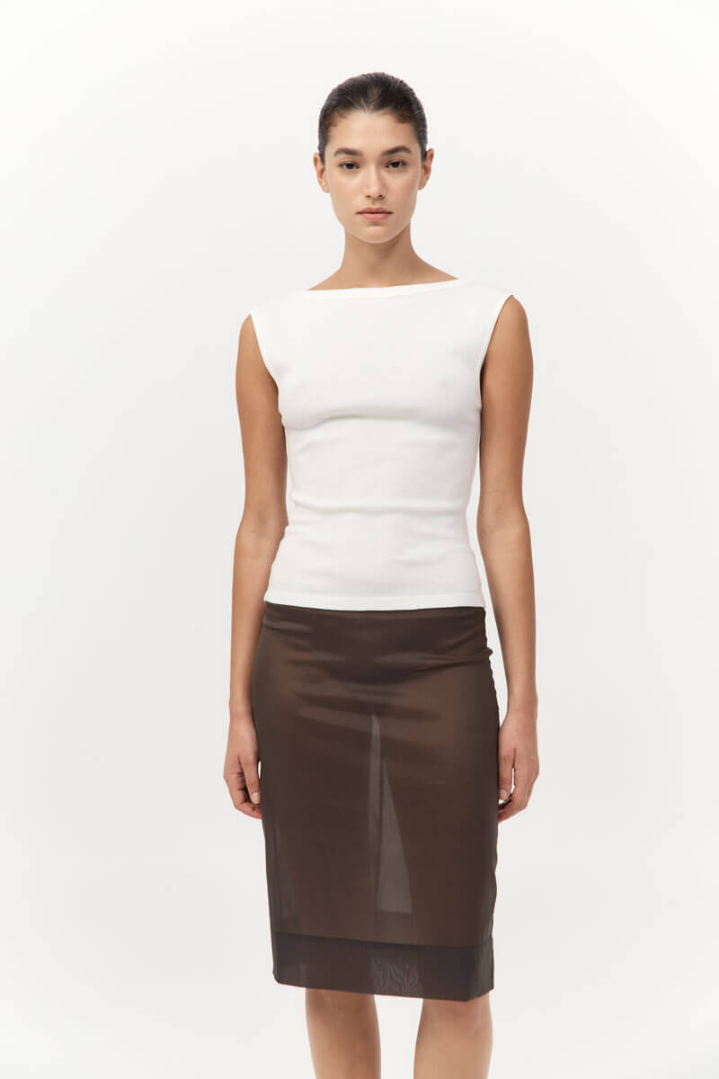 ST. AGNI TRANSPARENT SKIRT IN BLACK OLIVE | THE NEW TREND – The New Trend