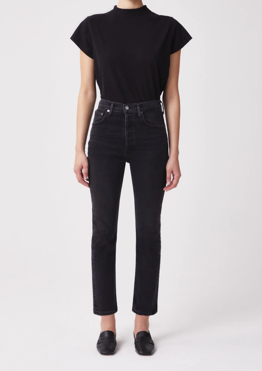 AGOLDE | Riley High Rise Straight Crop Jean Panoramic | The New Trend